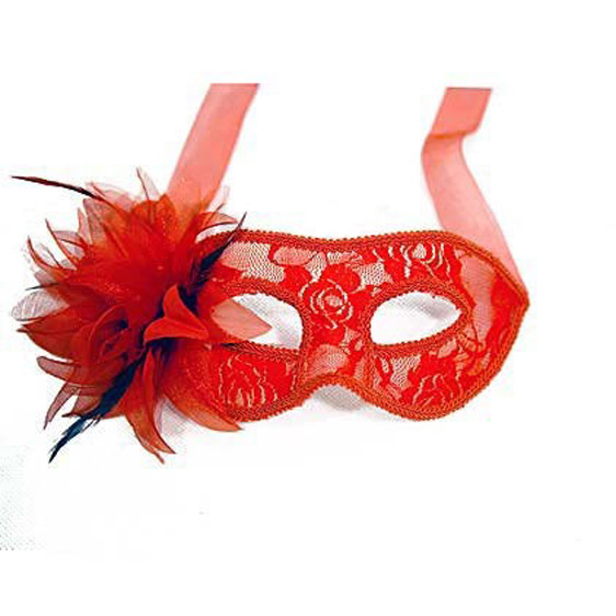 Red Lace Masquerade Mask - United Costumes
